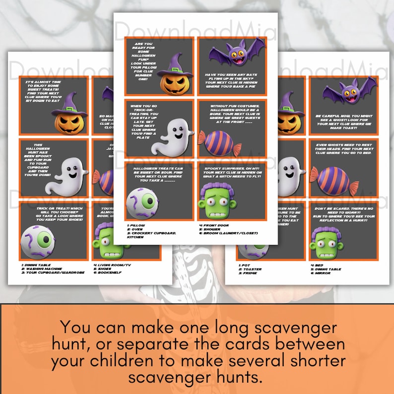 Halloween Scavenger Hunt for Kids, Kids Treasure Hunt Clues, Scavenger ...