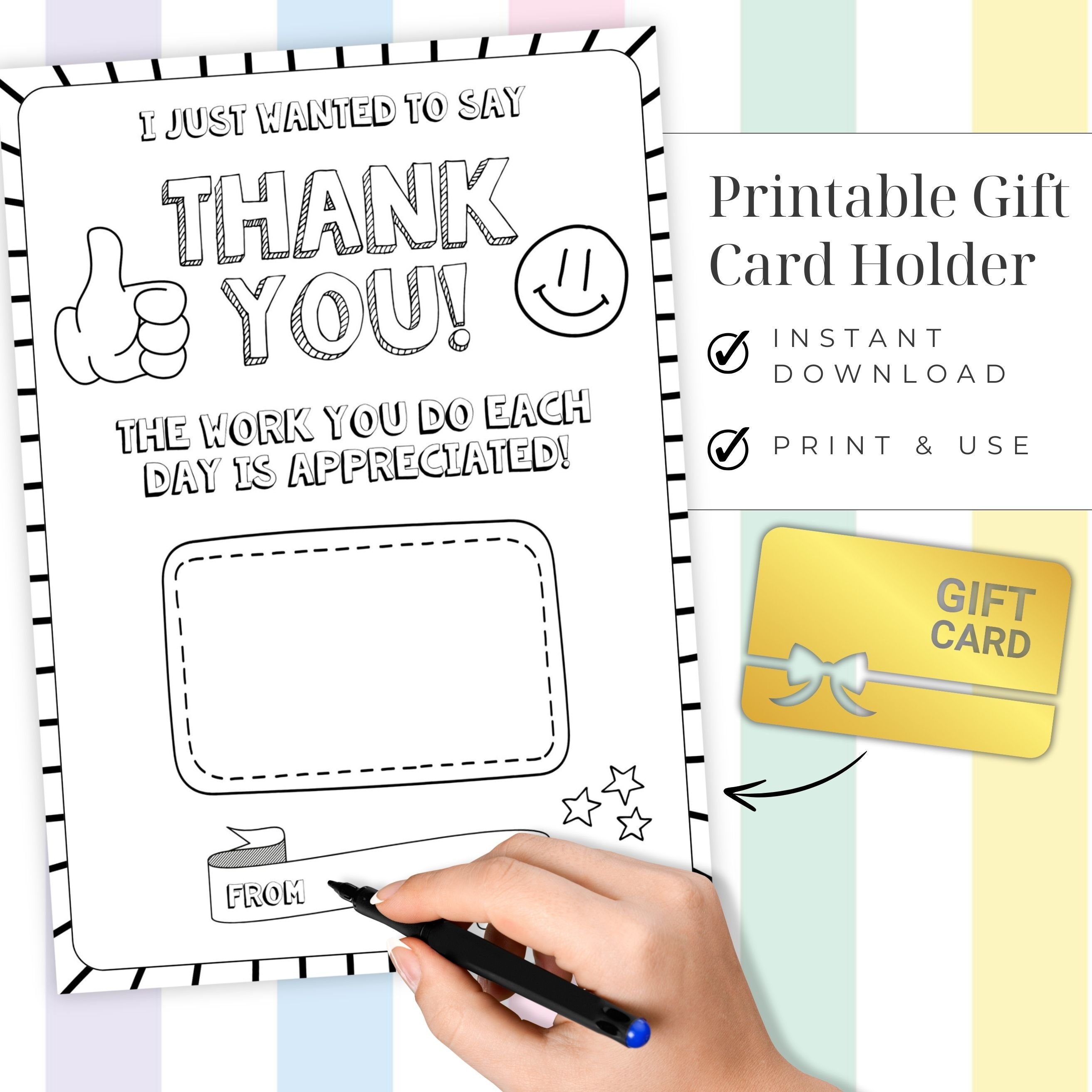 Teacher Appreciation Printable Gift Card Holder Appreciation Week ...