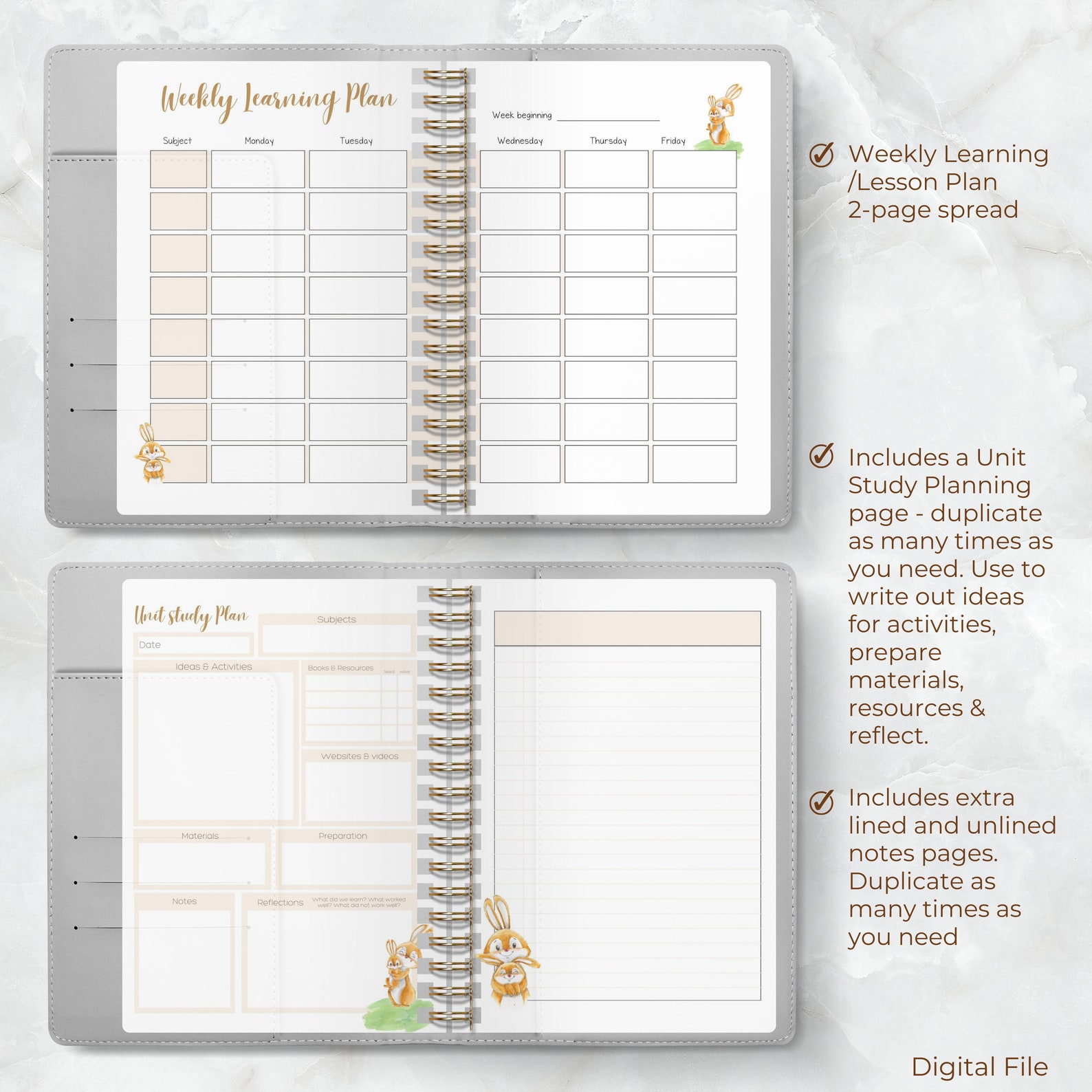 Homeschool Planner 2024 2025 Editable Printable Lesson Plan Record for ...