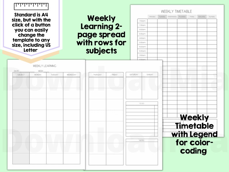 Homeschool Planner Simple Editable Canva Template Printable Portfolio ...