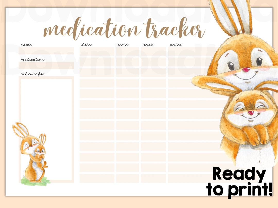 Medication Tracker Chart Record Create a Medicine Schedule. Edit and ...