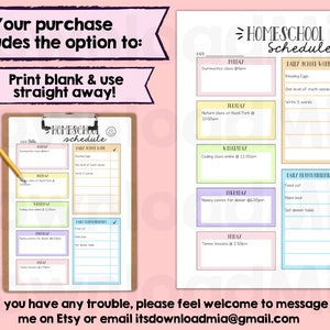 Kids Daily Homeschool Schedule Responsibility Chart, School Routine ...
