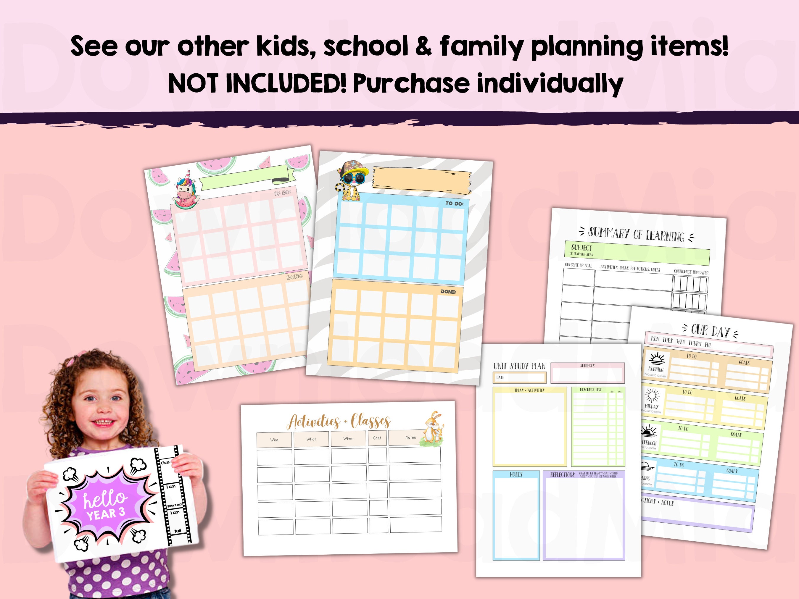 Weekly Family Schedule Plan Chore Chart and to Do List Responsibility ...