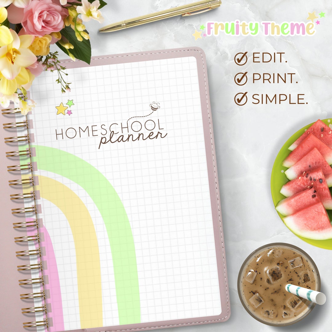 Homeschool Planner, Editable Printable Home Education Plan Record ...