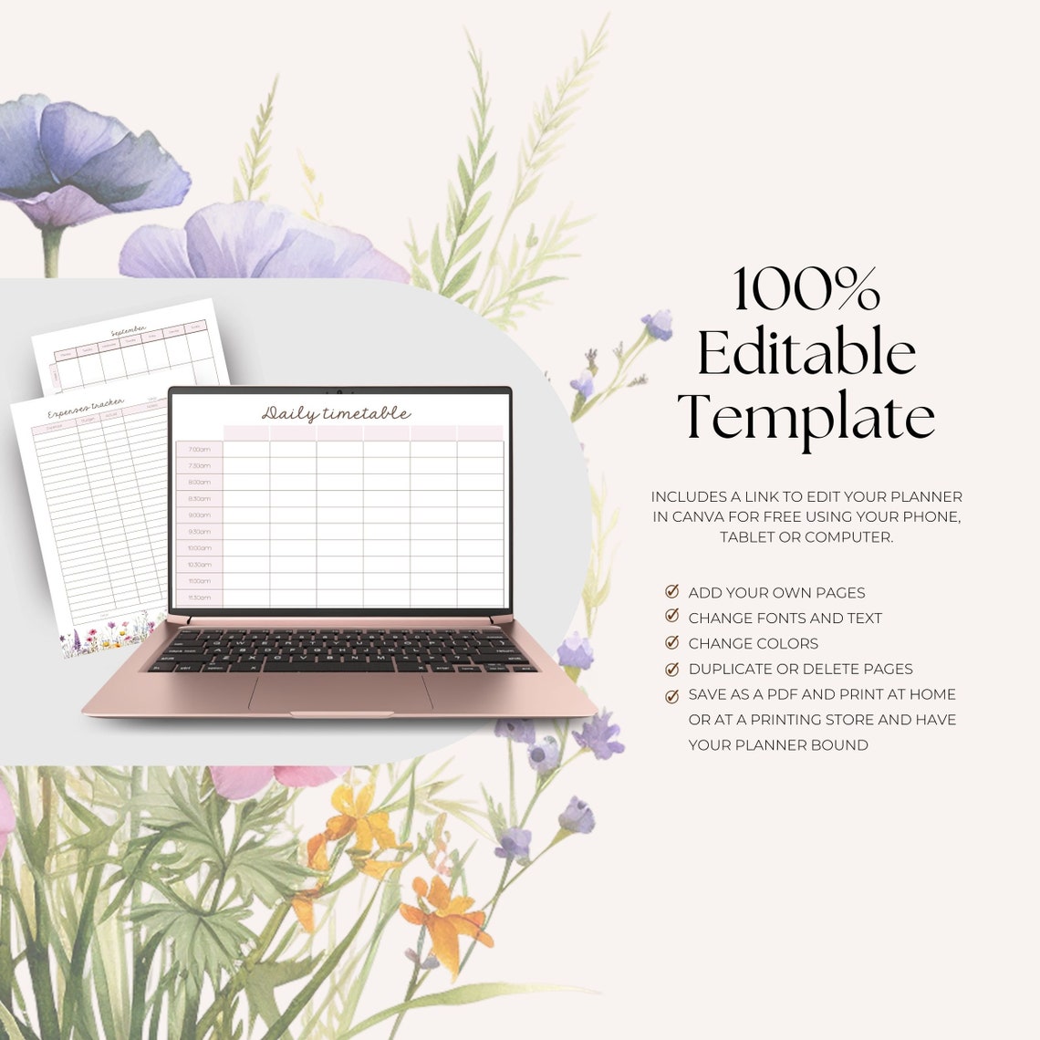 Homeschool Planner, Editable Printable Plan Record for Home Education ...