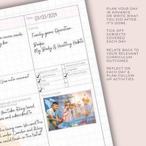 Homeschool Planner Simple Lesson Plan, One Page Homeschool, Weekly ...