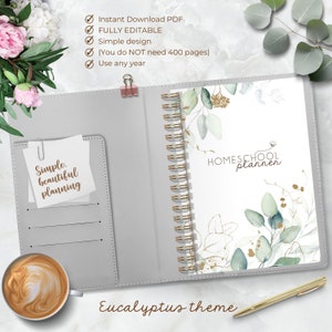 Simple Homeschool Planner 2024 2025 Editable Printable Home Education ...