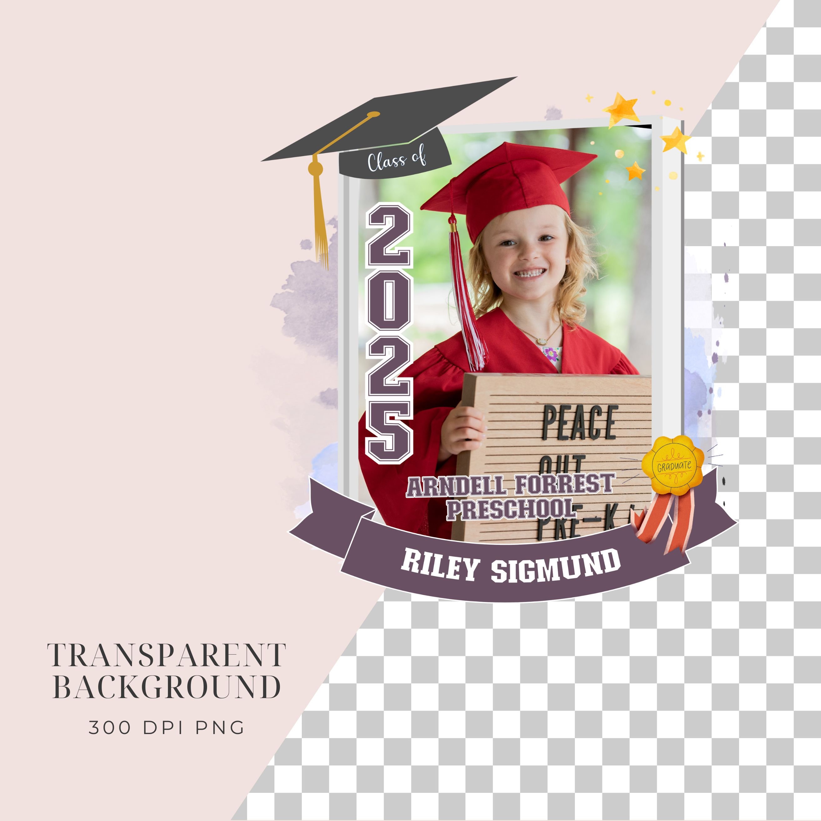 Graduation Template 2025, Class of 2025 Png, Canva Template Graduation ...