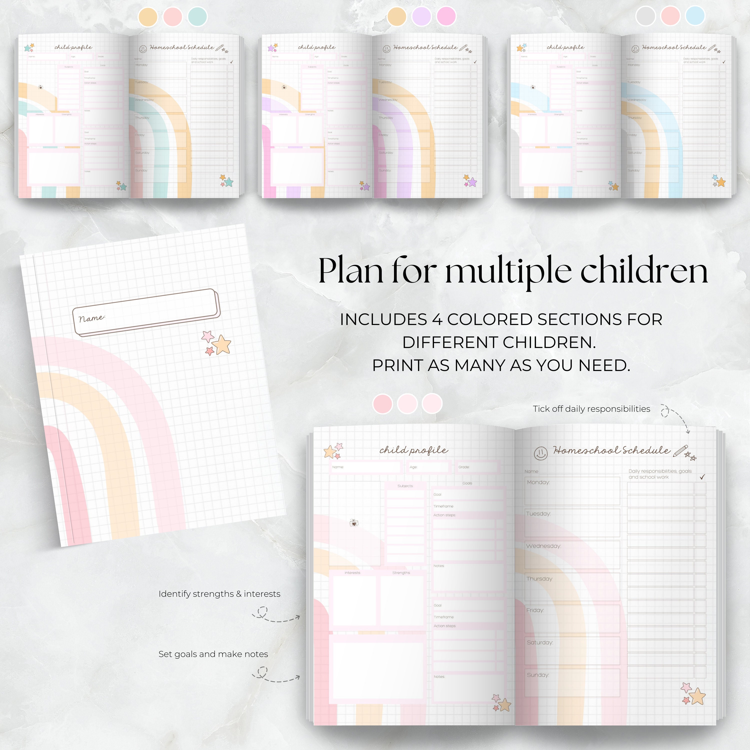 Homeschool Planner, Editable Printable Home Education Plan Record ...