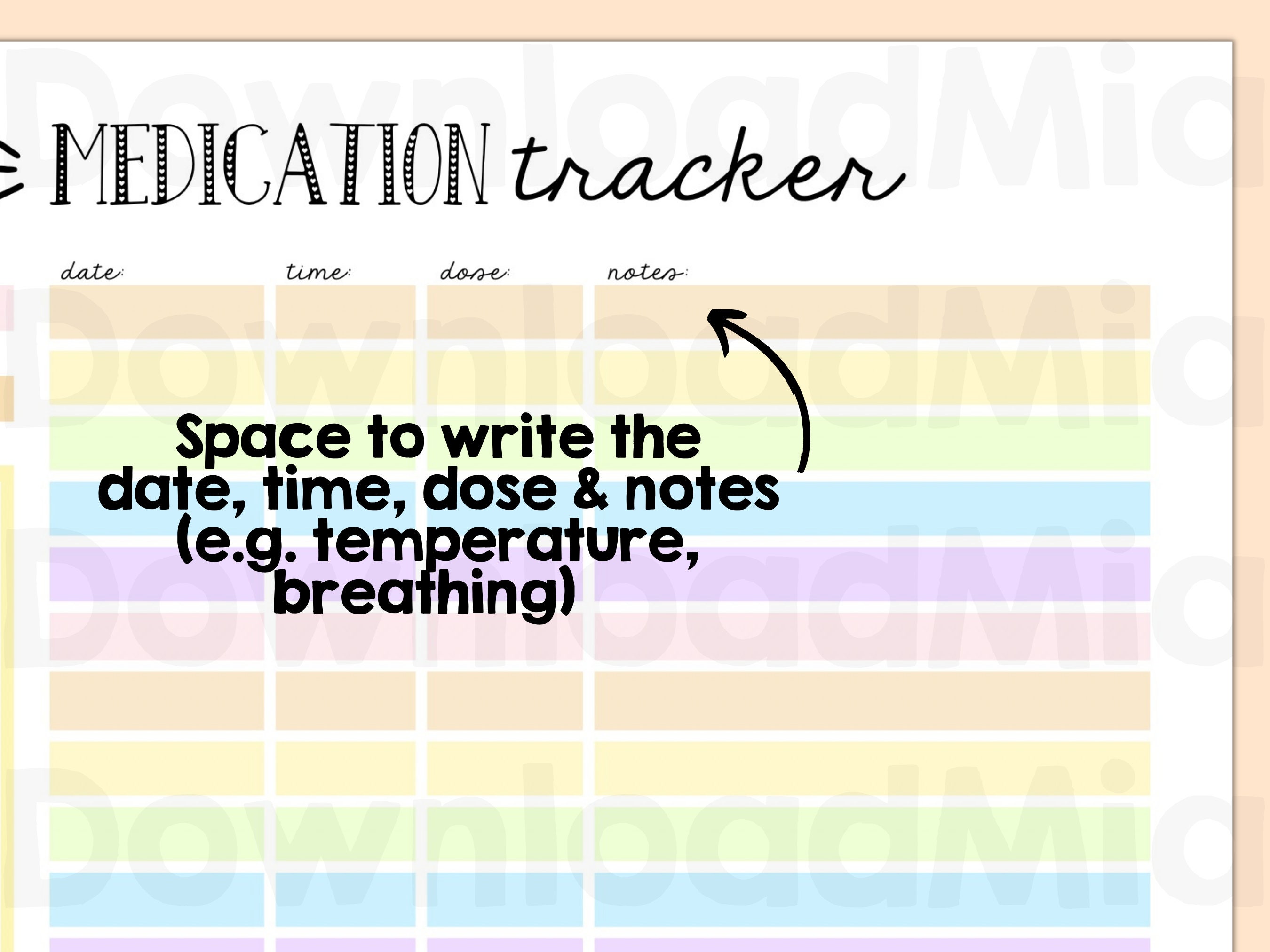 Kids Medication Chart. Medication Tracker Chart. Kids Medicine Log ...