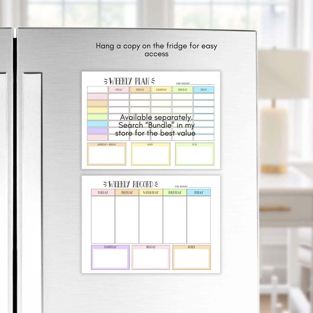 Weekly Homeschool Record Printable Diary Reflection Editable Lesson ...