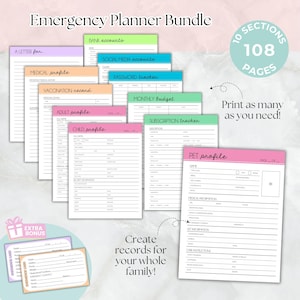 Just in Case Binder, Printable Emergency Planner Fillable, What If ...