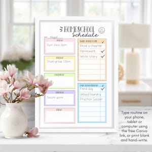 Weekly Plan Rainbow Homeschool Kids Printable Editable Schedule to Do ...