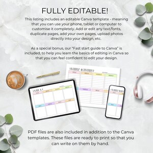 Weekly Plan Mega Bundle Rainbow Printable Editable Schedule. Kids and ...