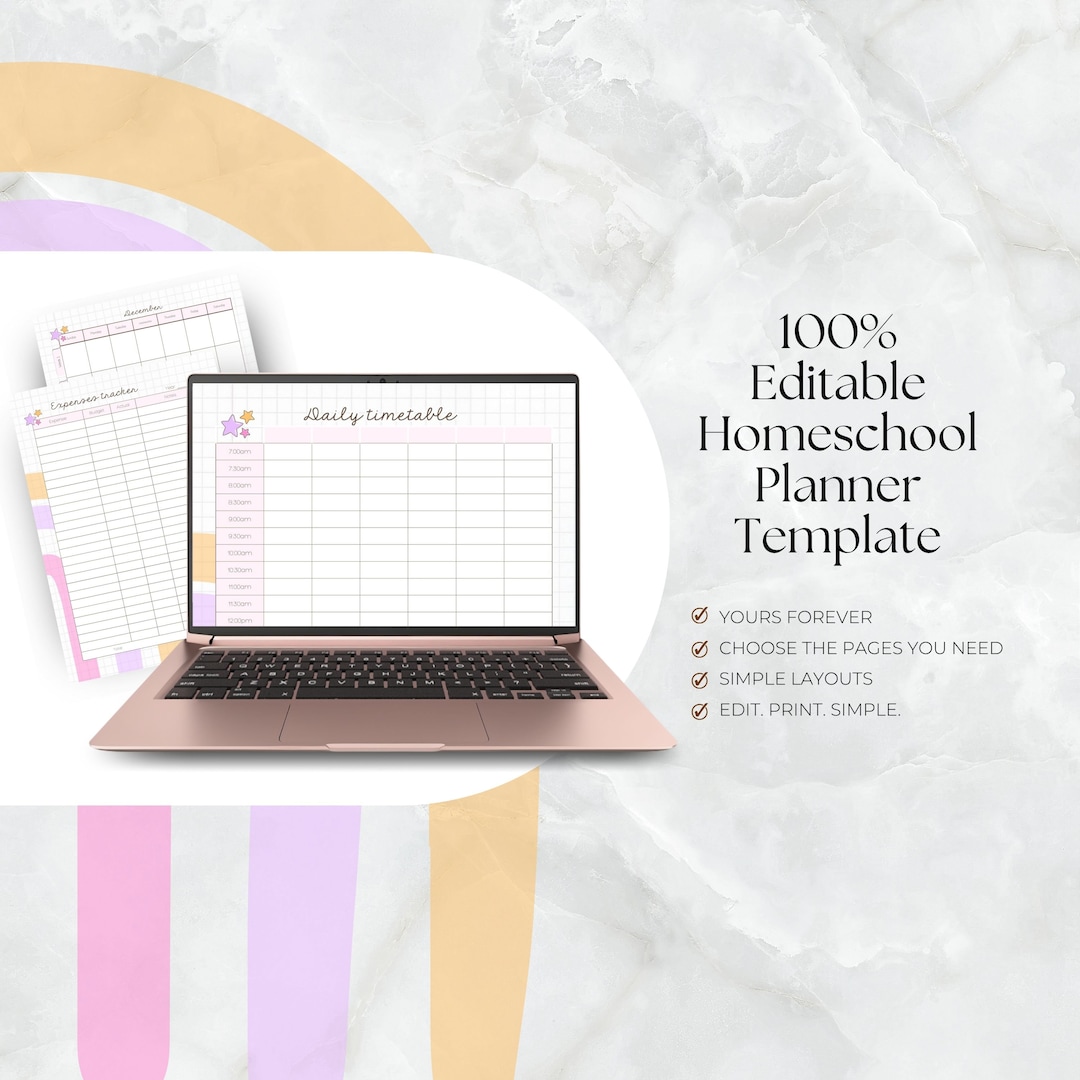 Editable Printable Homeschool Planner, Home Education Plan Record ...