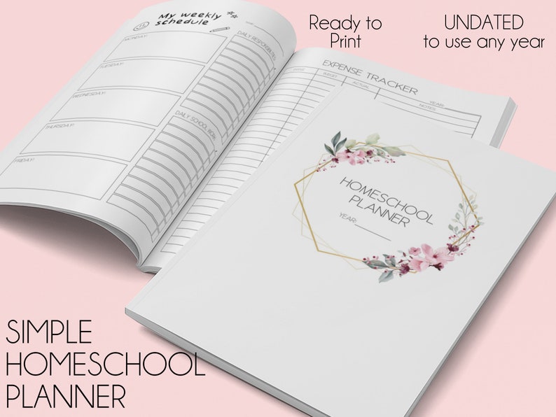 Simple Homeschool Planner Printable Portfolio Minimal Undated - Etsy