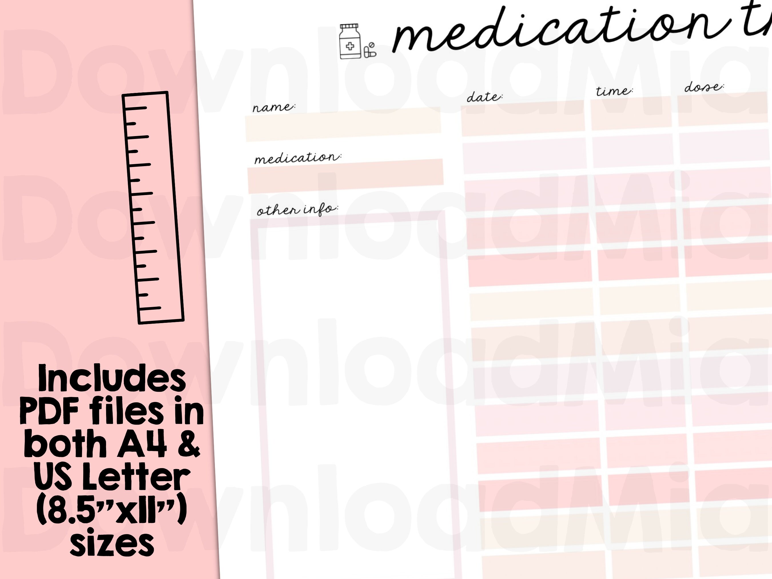 Medication Tracker Chart Record Create a Medicine Schedule. Annotate ...