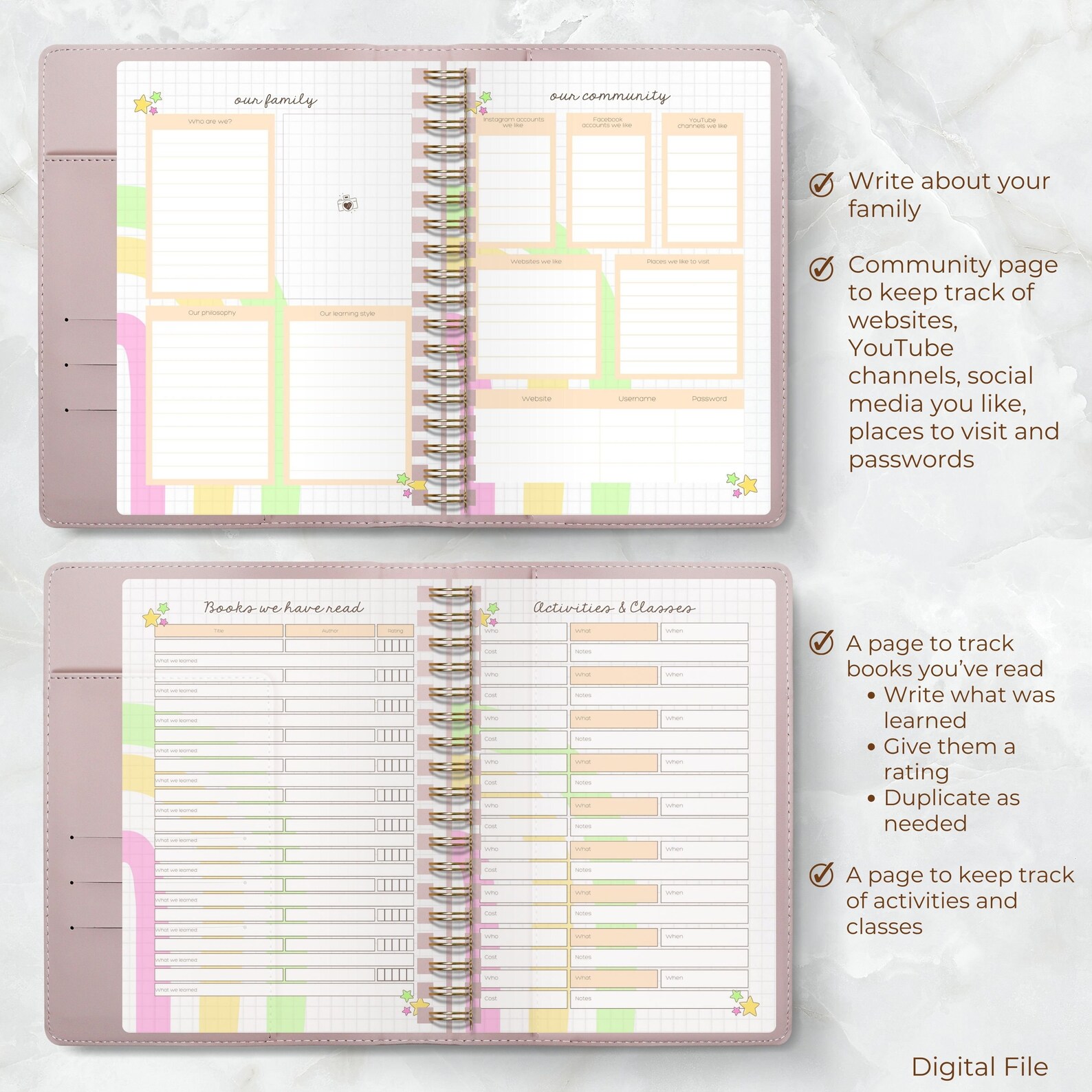 Homeschool Planner, Editable Printable Home Education Plan Record ...