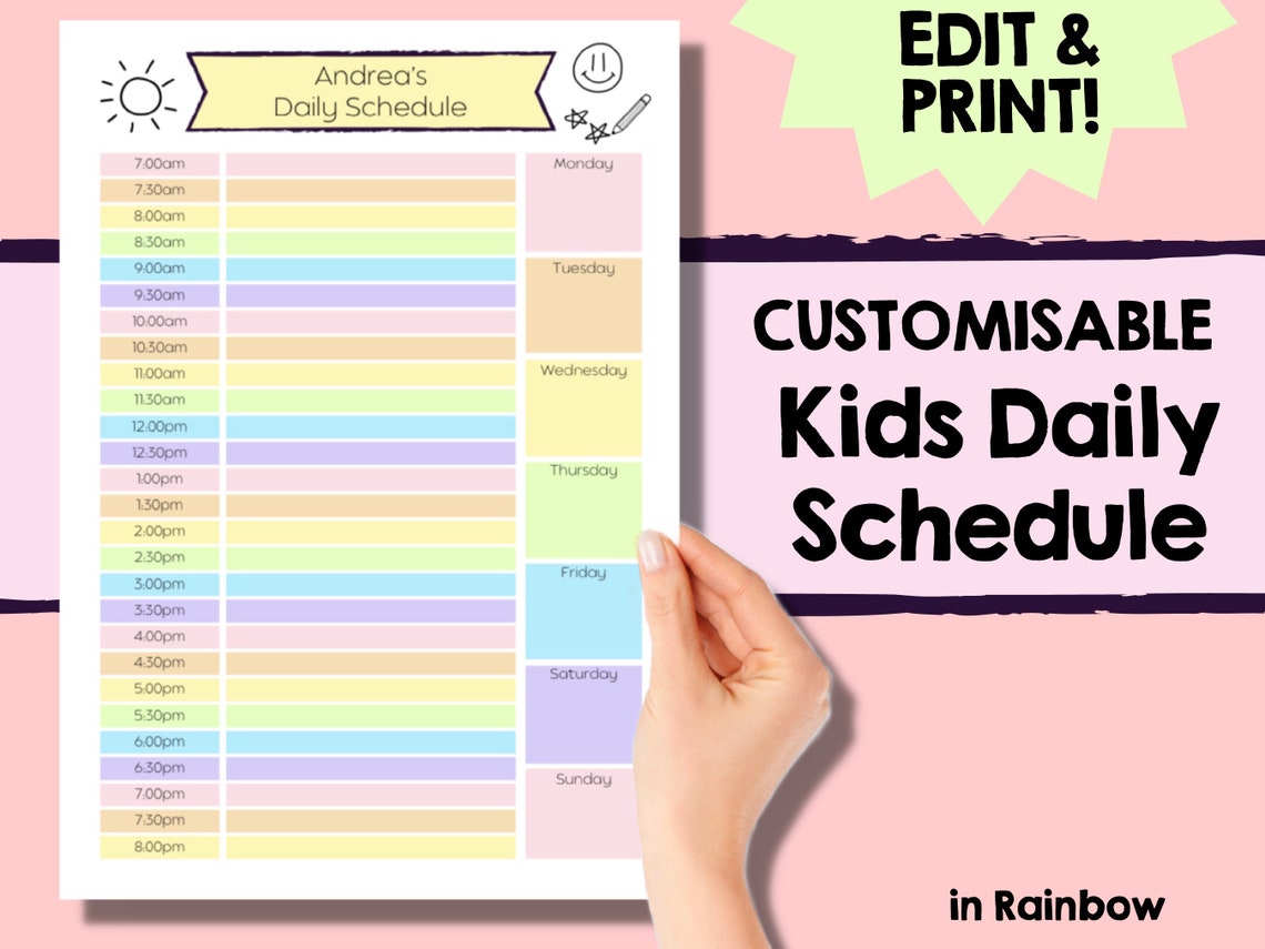 Kids Daily Schedule for Homeschool Responsibility. Planning Jobs ...
