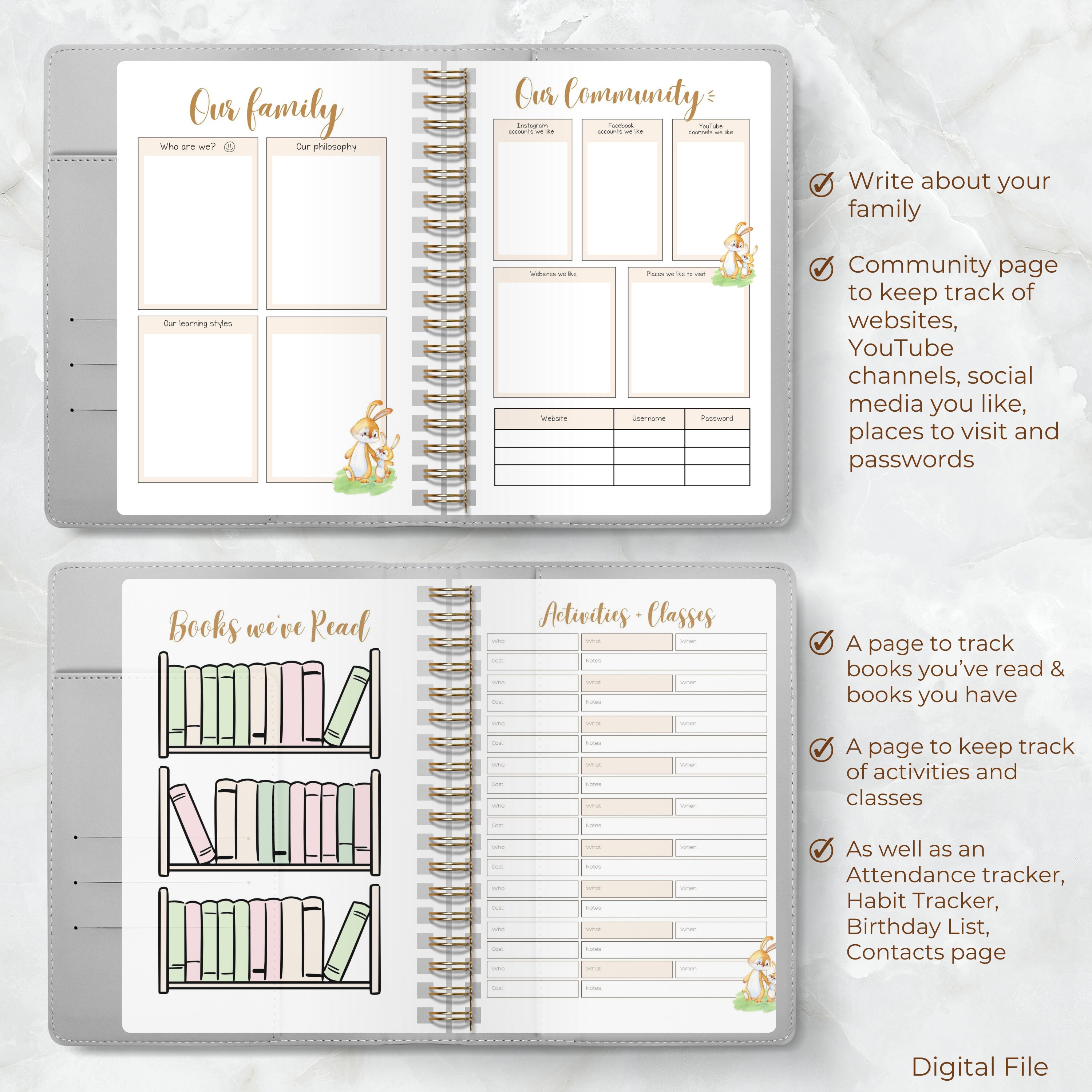 Homeschool Planner 2024 2025 Editable Printable Lesson Plan Record for ...