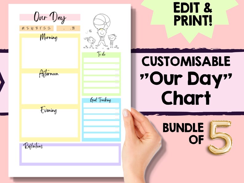 Kids Daily School Checklist, Responsibility Chart, to Do List, Editable ...