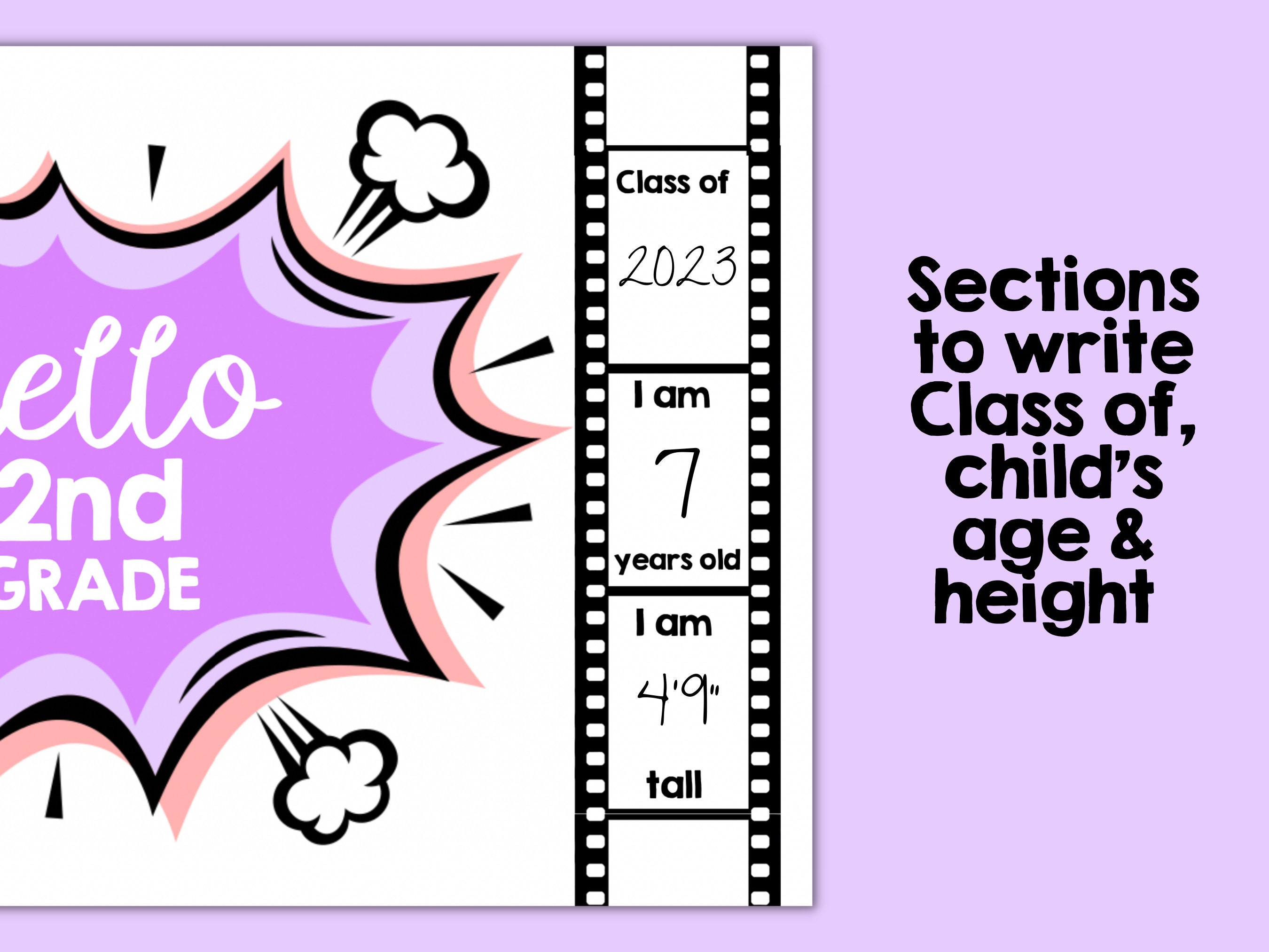 First Day of School Printable Sign Photo Prop Girls Boys. Bundle of All ...
