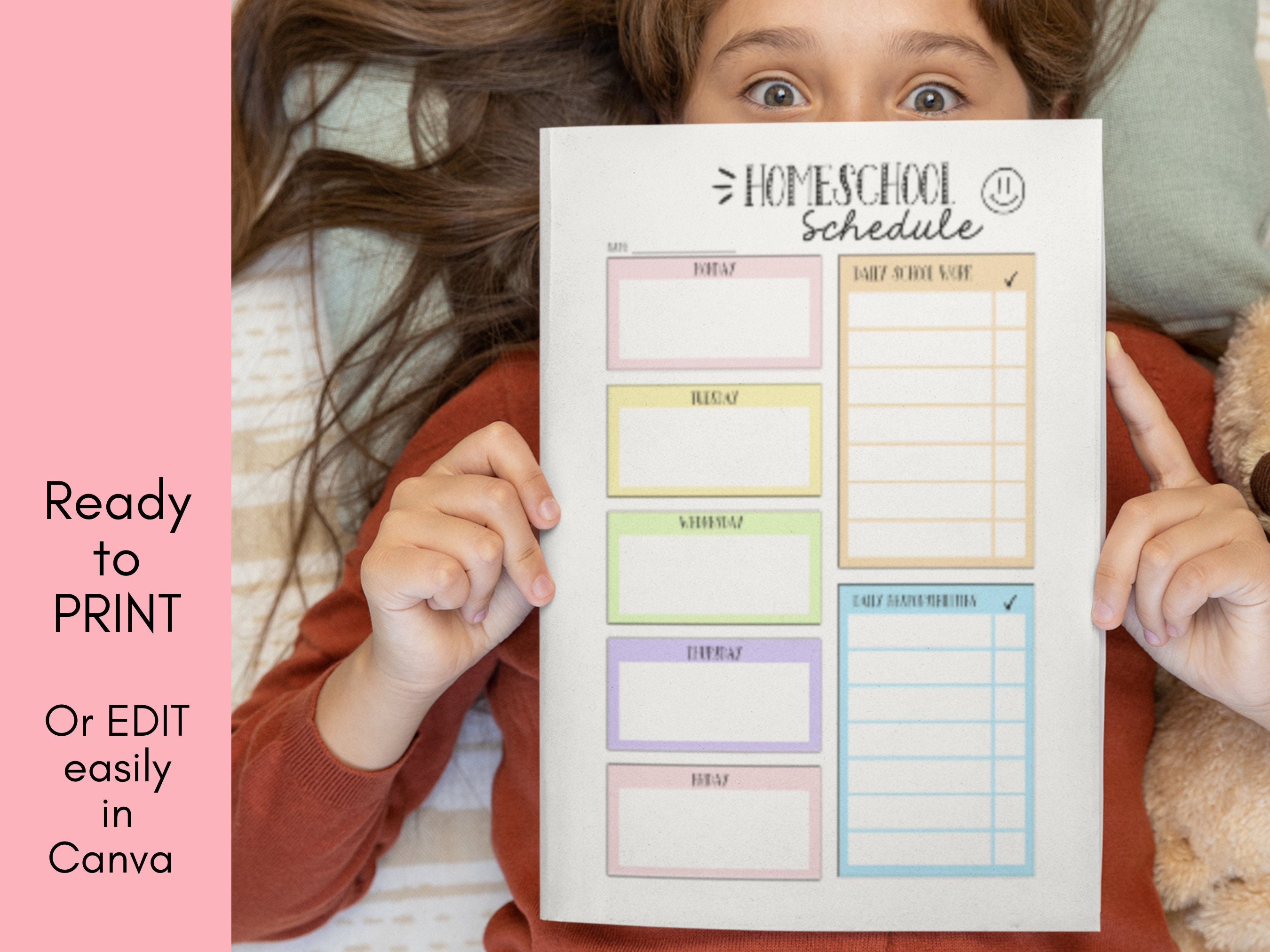 Get Ready for School Checklist, Daily Homeschool Schedule for Kids ...