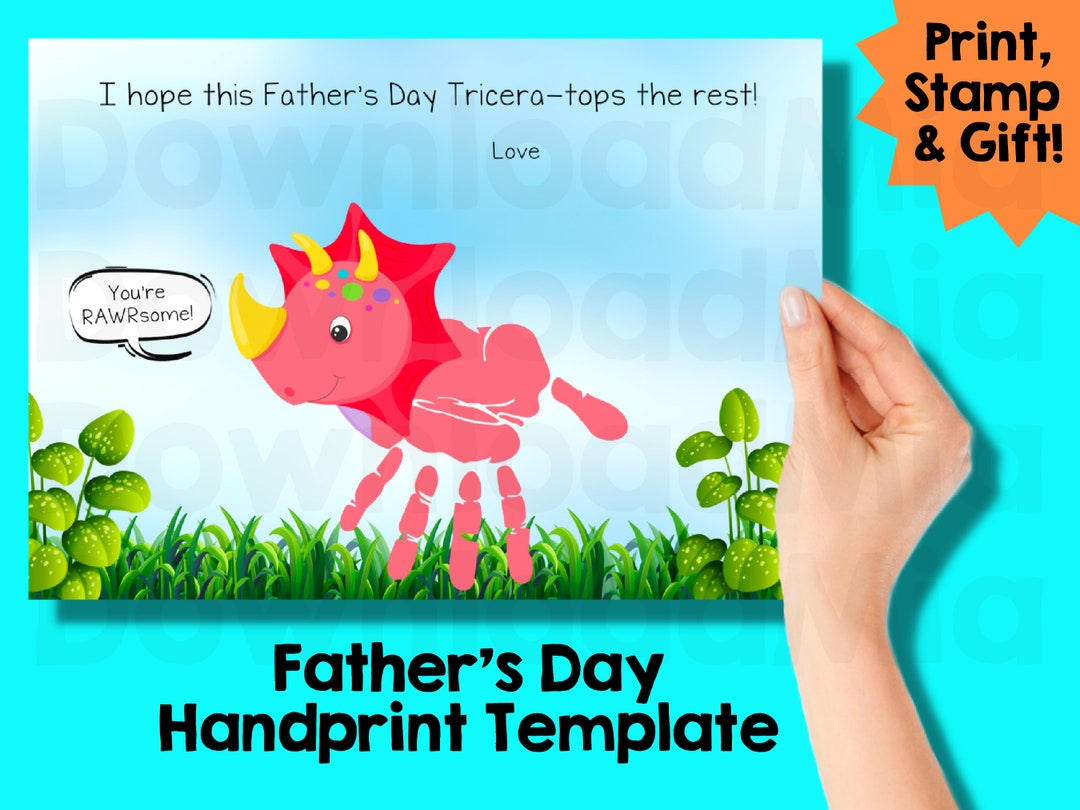 Father’s Day Craft Keepsake Dinosaur Art Gift, Father’s Day Gift From ...