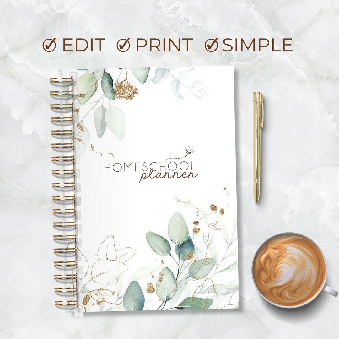 Simple Homeschool Planner 2024 2025 Editable Printable Home Education ...