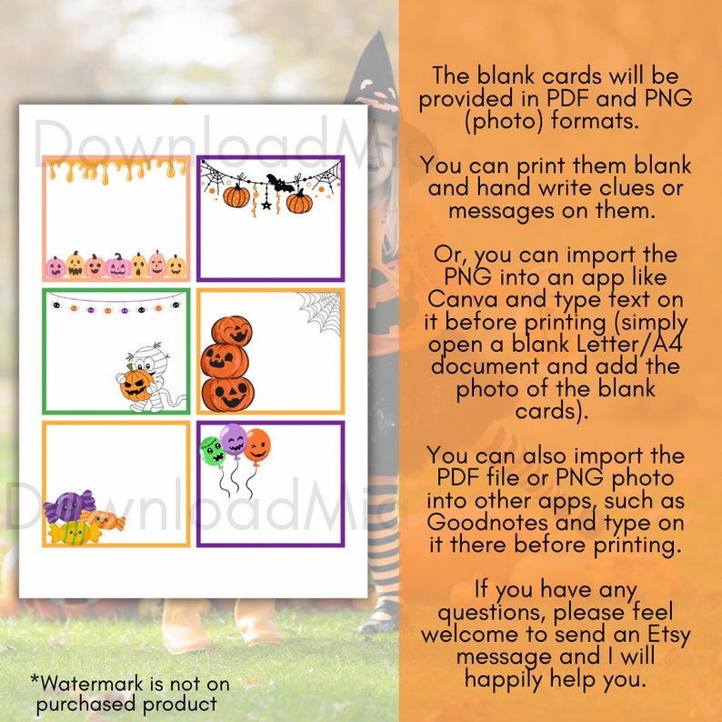 Halloween Scavenger Hunt for Kids, Kids Treasure Hunt Clues, Scavenger ...