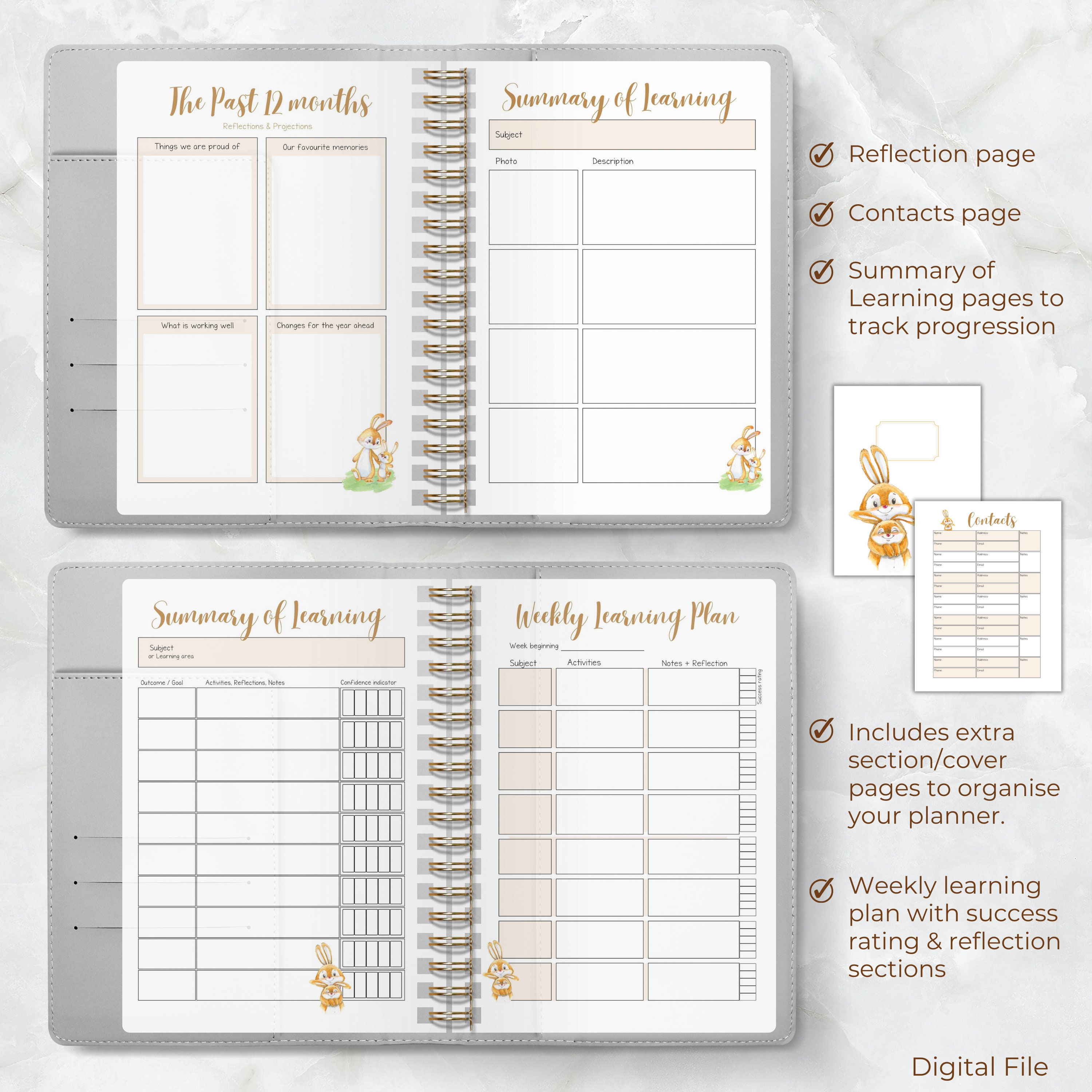Homeschool Planner 2024 2025 Editable Printable Lesson Plan Record for ...