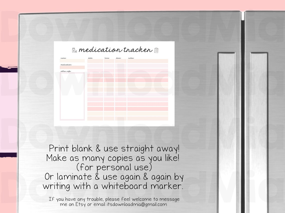 Medication Tracker Chart Record Create a Medicine Schedule. Annotate ...