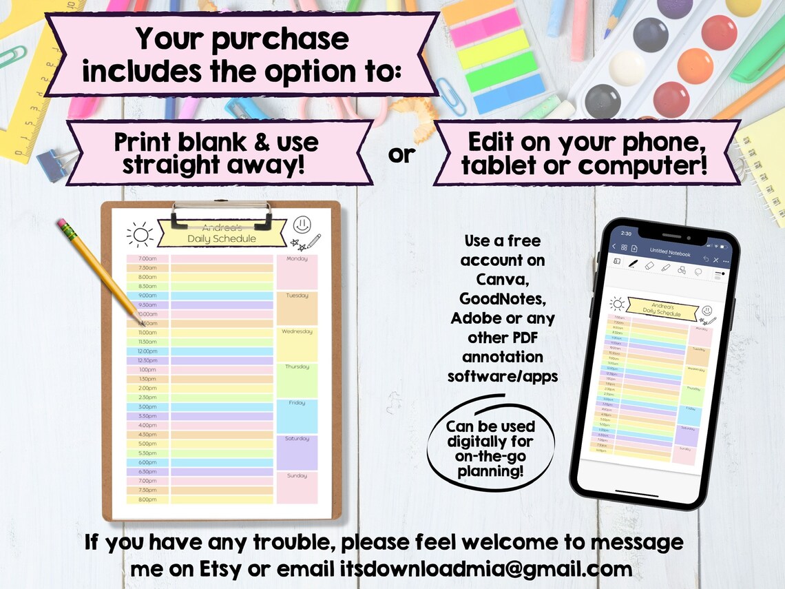 Kids Daily Schedule for Homeschool Responsibility. Planning Jobs ...