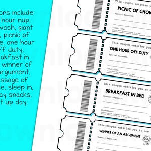 Father’s Day Gift for Dad Coupon Book From Kids Wife Partner Girlfriend ...