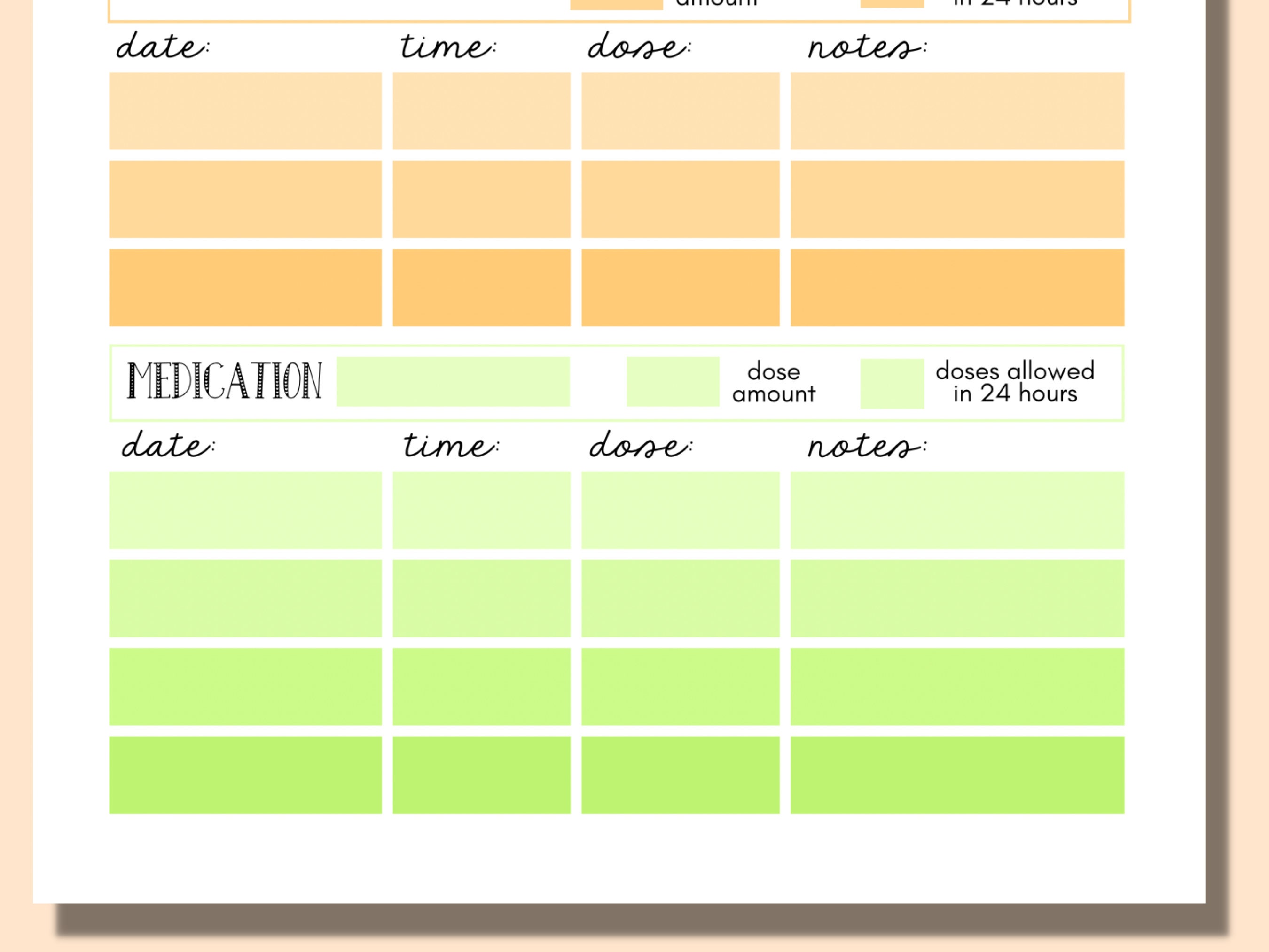 Medication Tracker Chart. Medicine Schedule. Print at Home. Great for ...