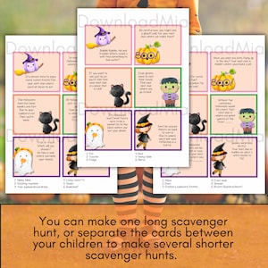 Halloween Scavenger Hunt for Kids, Kids Treasure Hunt Clues, Scavenger ...