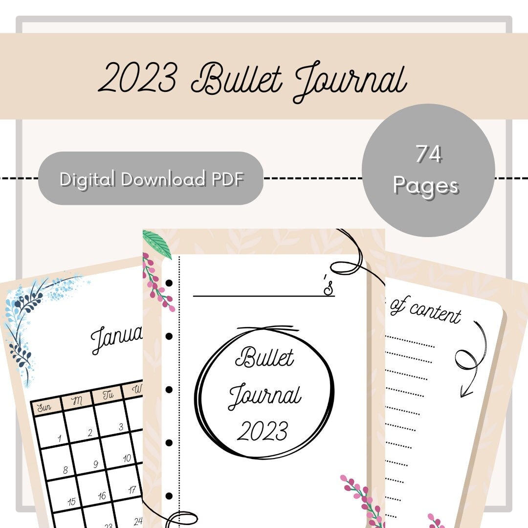 Bullet Journal 2023 Digital Planner Digital Download - Etsy