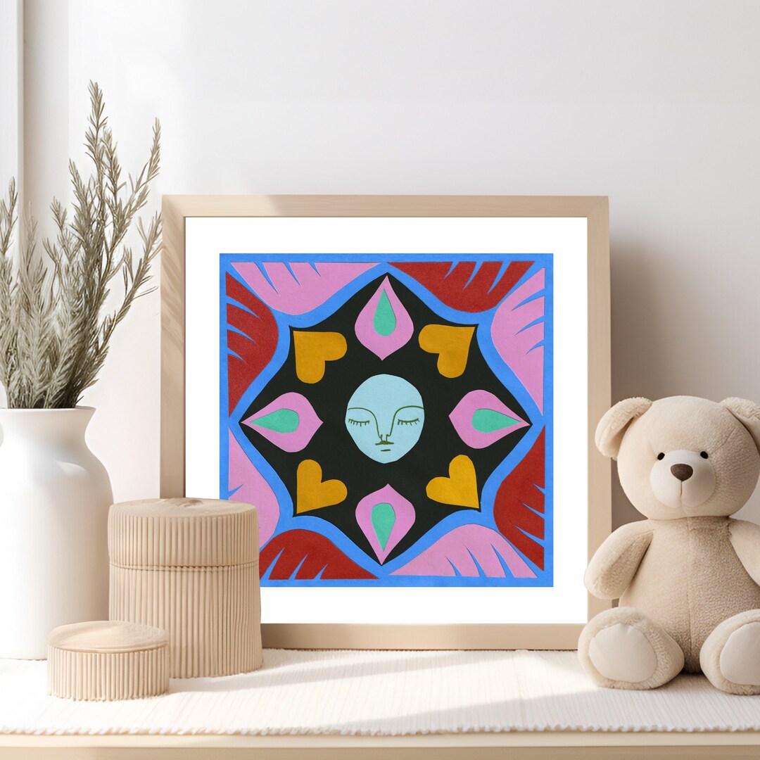 Poster for Nursery. Protective Face for Good Luck and Protection. - Etsy