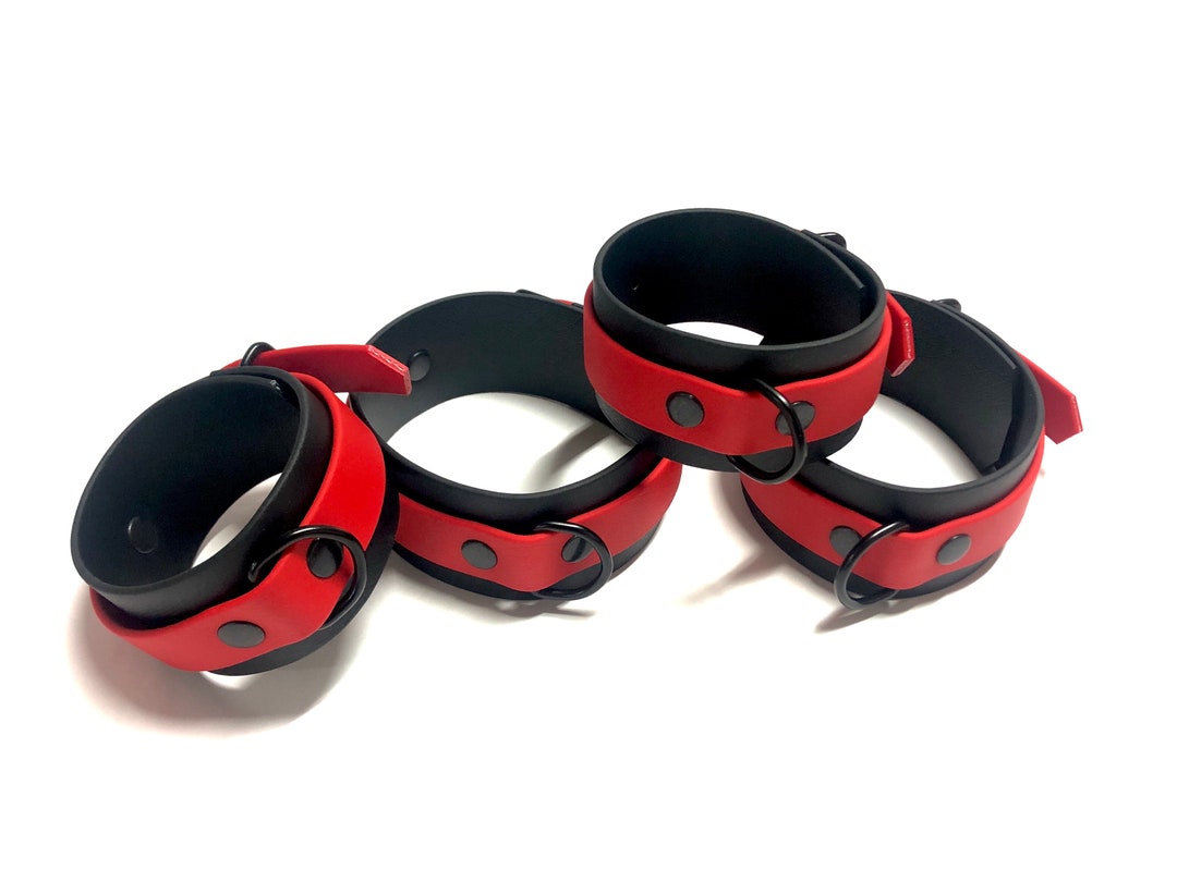 BDSM Cuffs Made of Biothane, Hand and Foot Cuffs With Lockable Buckle ...