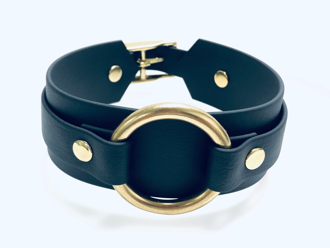 BDSM Collar // With Large Ring // 4 Cm Wide // Pet Play // SM Choker ...