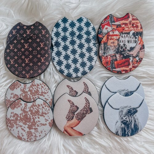 Western Car Coasters / Serape / Turquoise / Somebodys Pain in - Etsy