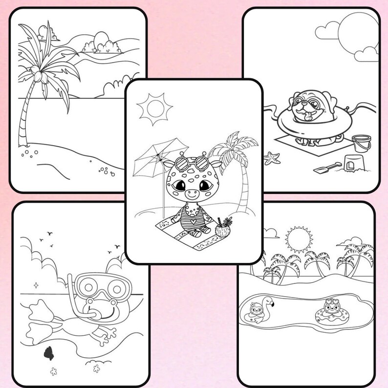 50 Cute Animal Coloring Pages | Animals at the Beach | Printable Kids ...