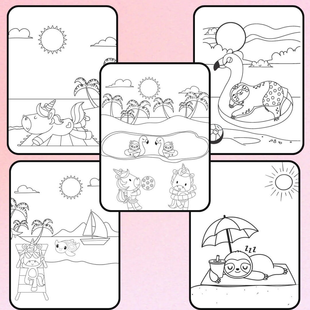 50 Cute Animal Coloring Pages | Animals at the Beach | Printable Kids ...