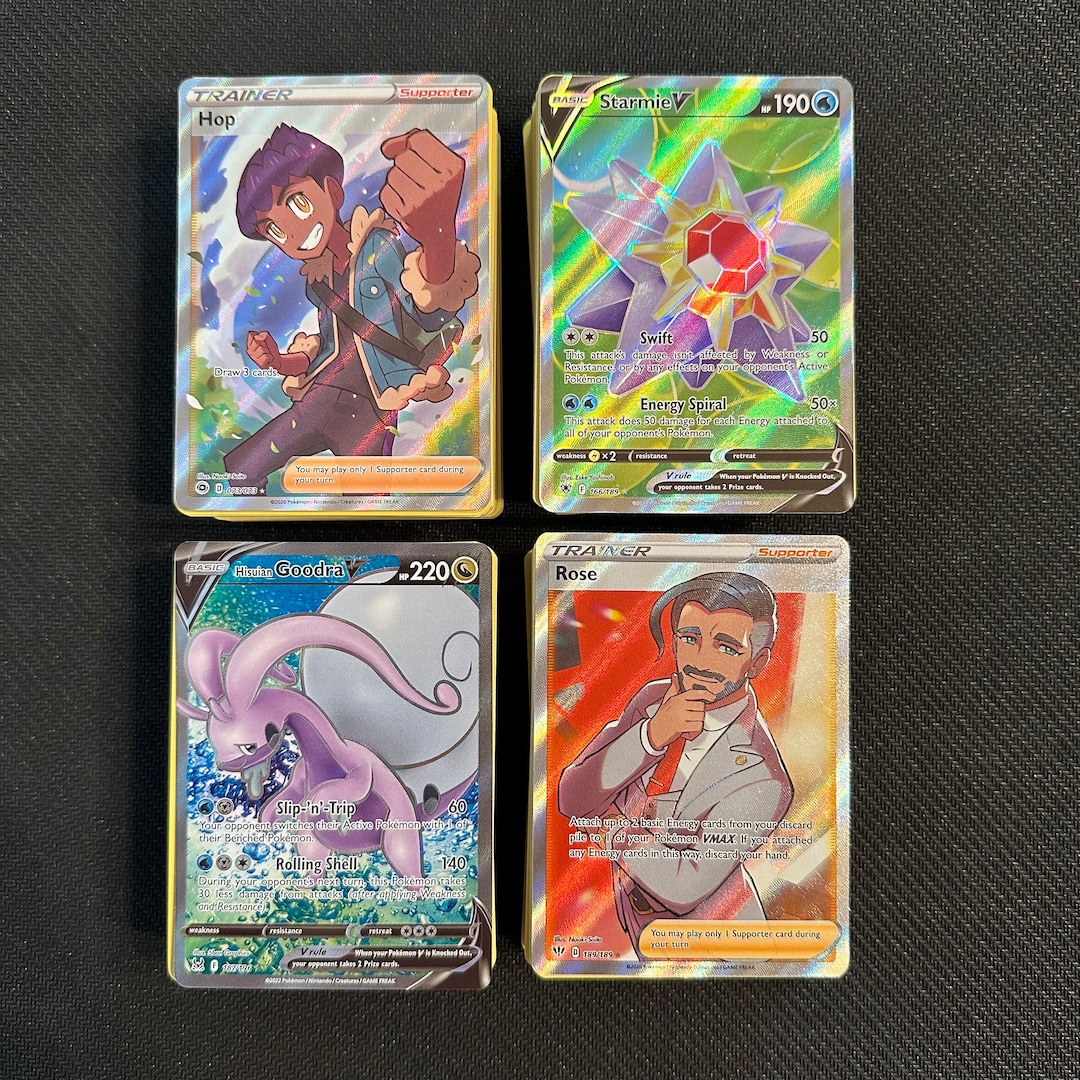 100 Pokemon Cards & Full Art Card - Etsy