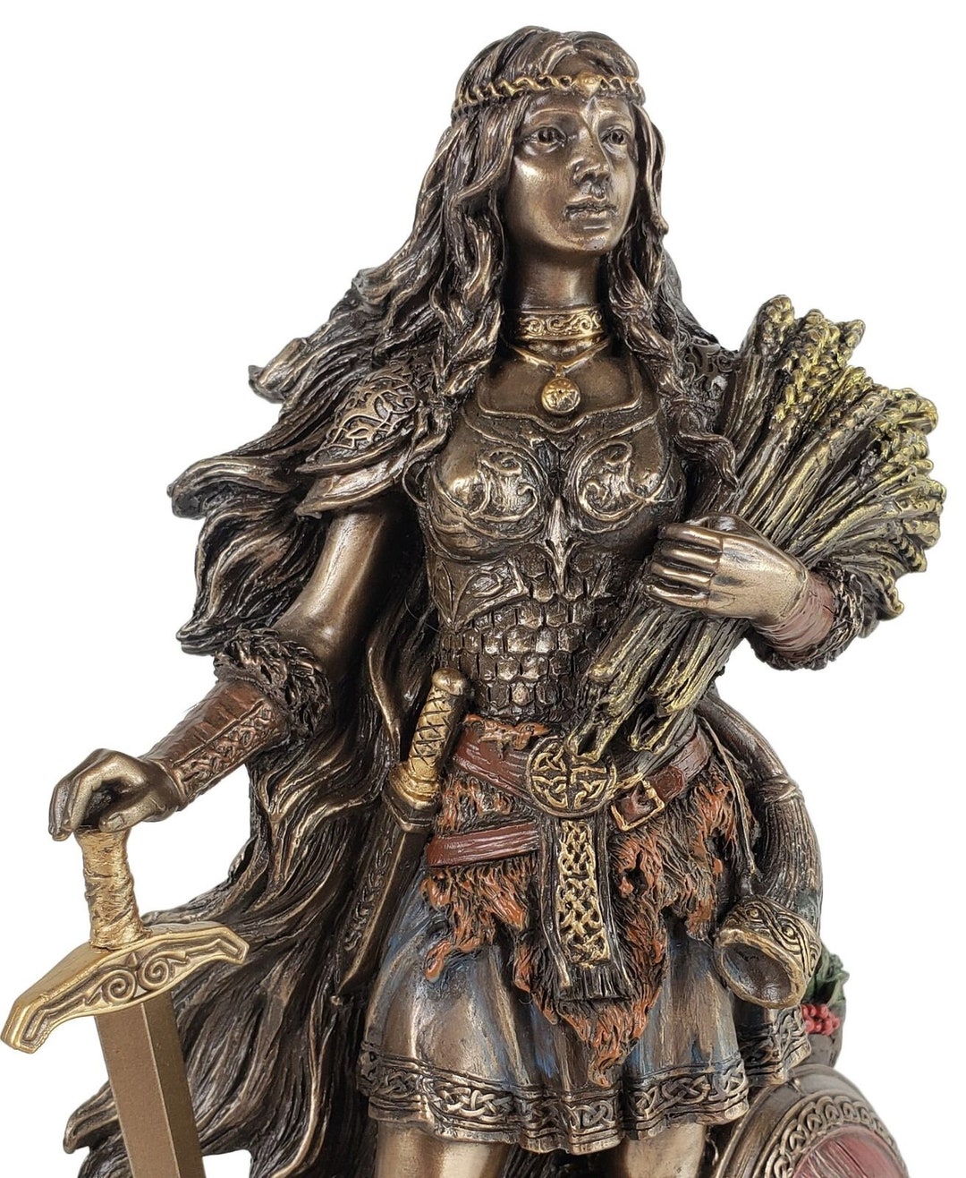 8 1/2 Inch Lady Sif Viking Celtic Earth Goddess Fertility Statue Bronze ...