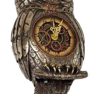 12.5 Steampunk Owl Gear Pendulum Wall Clock Statue Sculpture - Etsy