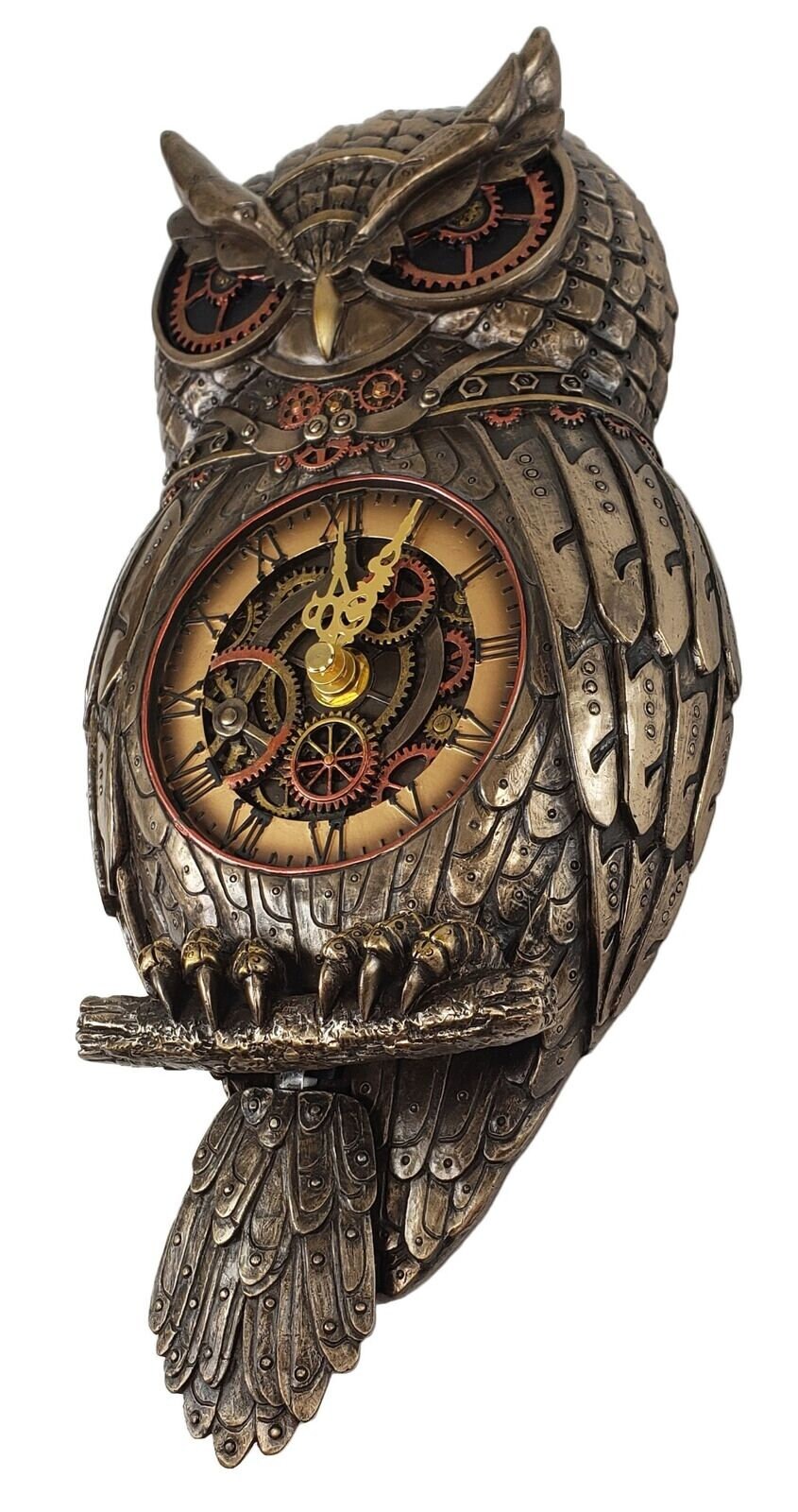 12.5 Steampunk Owl Gear Pendulum Wall Clock Statue Sculpture - Etsy