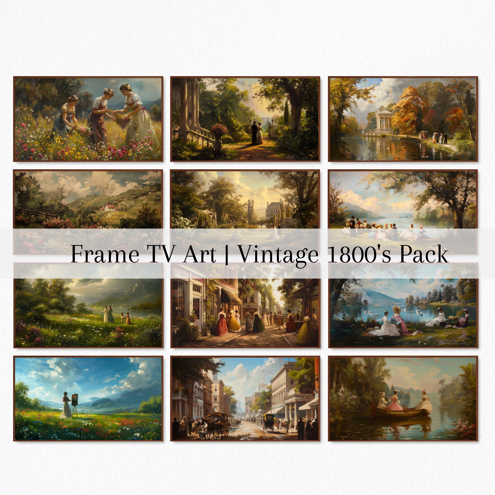 Frame TV Art Set of 36 - Vintage 1800's | Vintage Inspired Home Décor ...