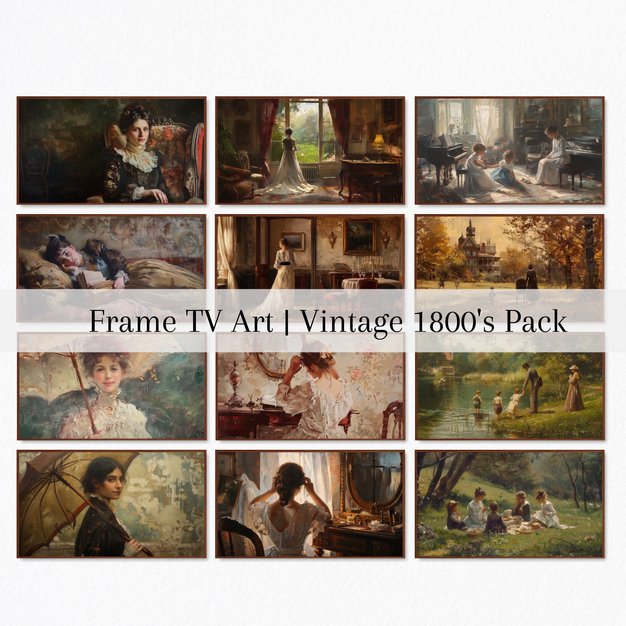Frame TV Art Set of 36 - Vintage 1800's | Vintage Inspired Home Décor ...