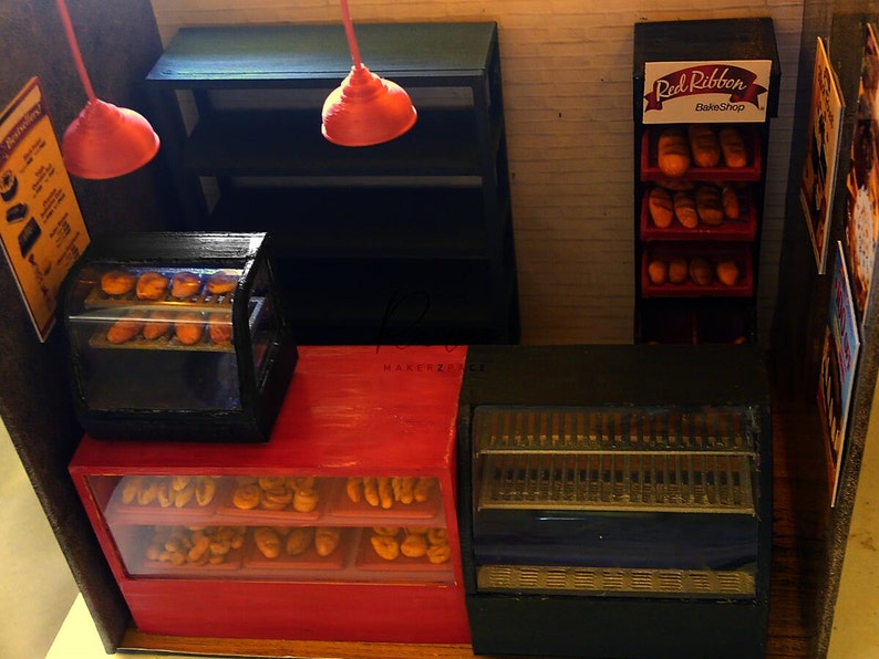 Miniature Bakeshop/ Bakery Kiosk Furniture Collection (6+1 Pcs) | 1:12 ...